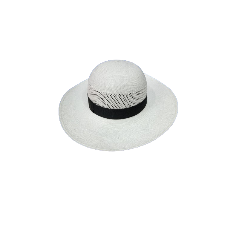 Sombrero femenino Panamá estilo pamela de color blanco Size Talla única